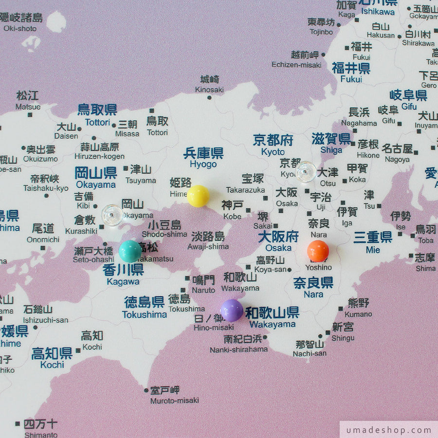 UMap。日本地圖Japan Map- 櫻花粉 Pink (實木框海報系列)